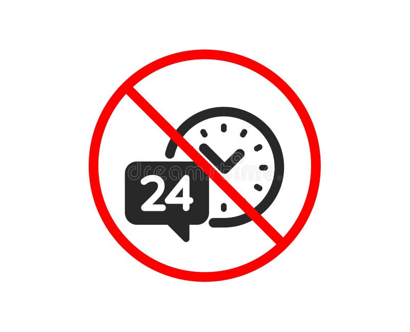 24 Hour Time Service Icon. Call Support Sign. Vector Stock Vector ...
