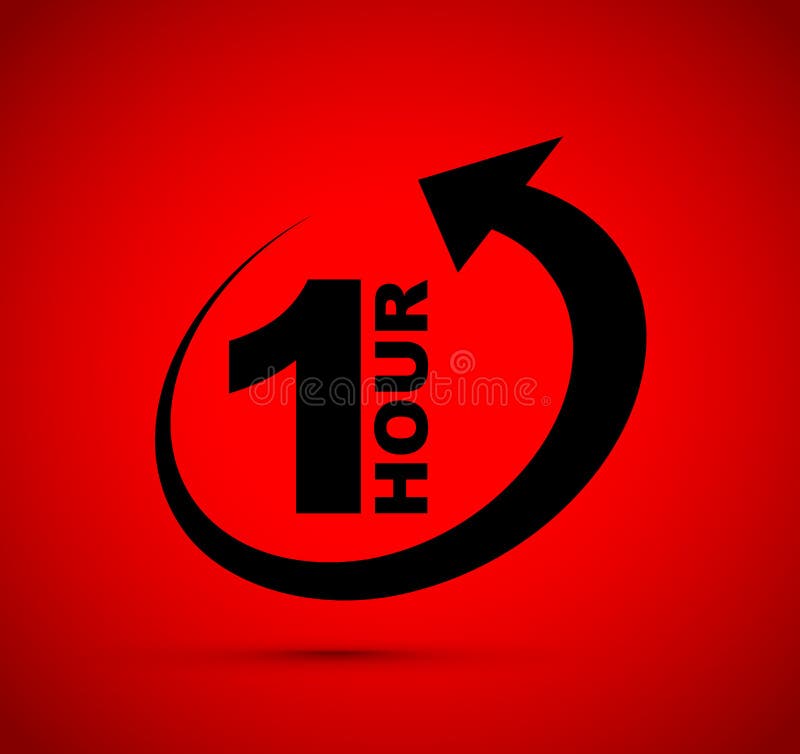One hour arrow icon stock vector. Illustration of assistance - 136606135