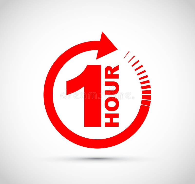 One hour arrow icon stock vector. Illustration of assistance - 136606135