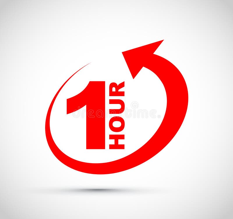 One hour arrow icon stock vector. Illustration of rush - 136606203