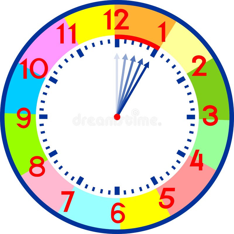 Hour - Unit of Time on Clock Face on White Background Stock Vector ...