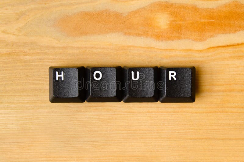 Hour word stock image. Image of letters, keyboard, wood - 98413499