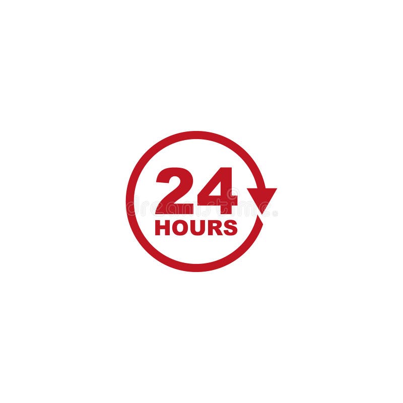24-hour Writing Vector Design for Icons, Symbols or Logos Stock Vector ...
