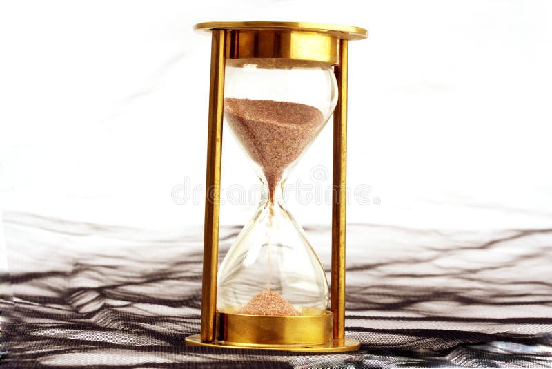 Please Wait Hourglass Illustration with Progress Bar Stock Image ...