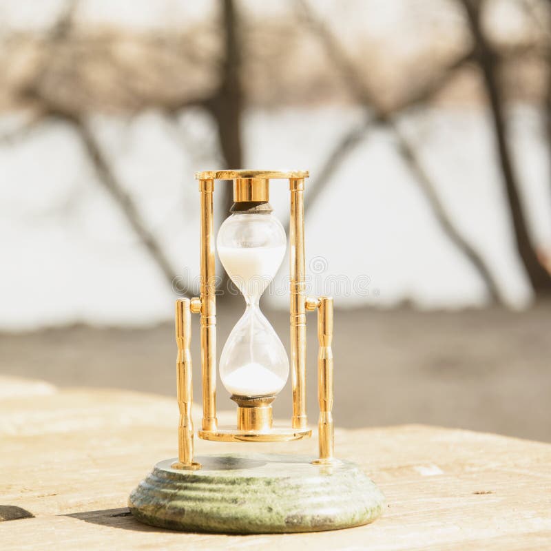 Beautiful Hourglass on the Background of Nature Stock Photo - Image of ...