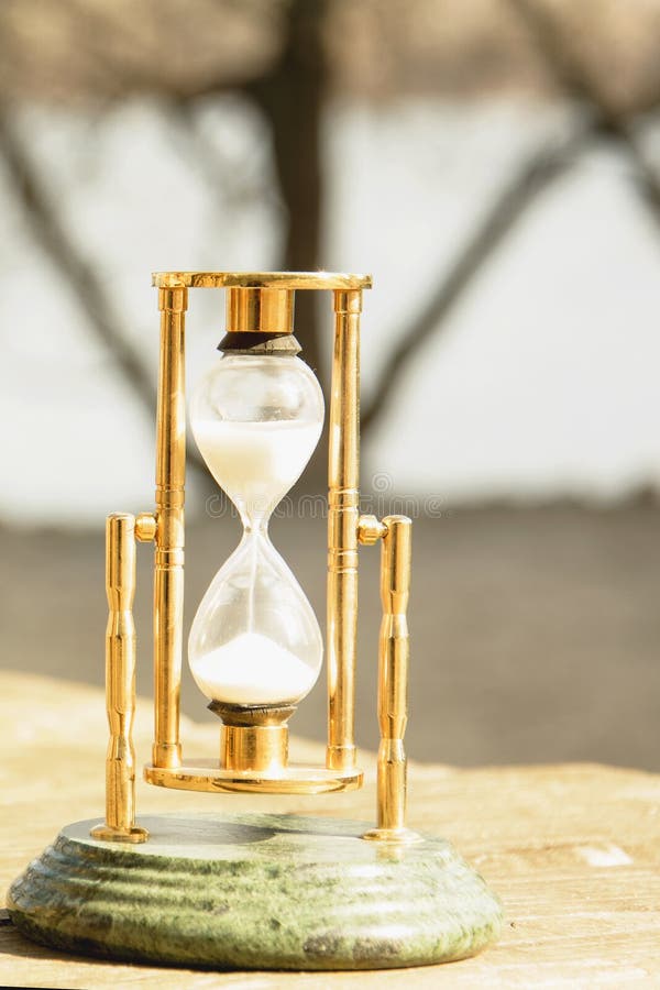 Beautiful Hourglass on the Background of Nature Stock Image - Image of ...