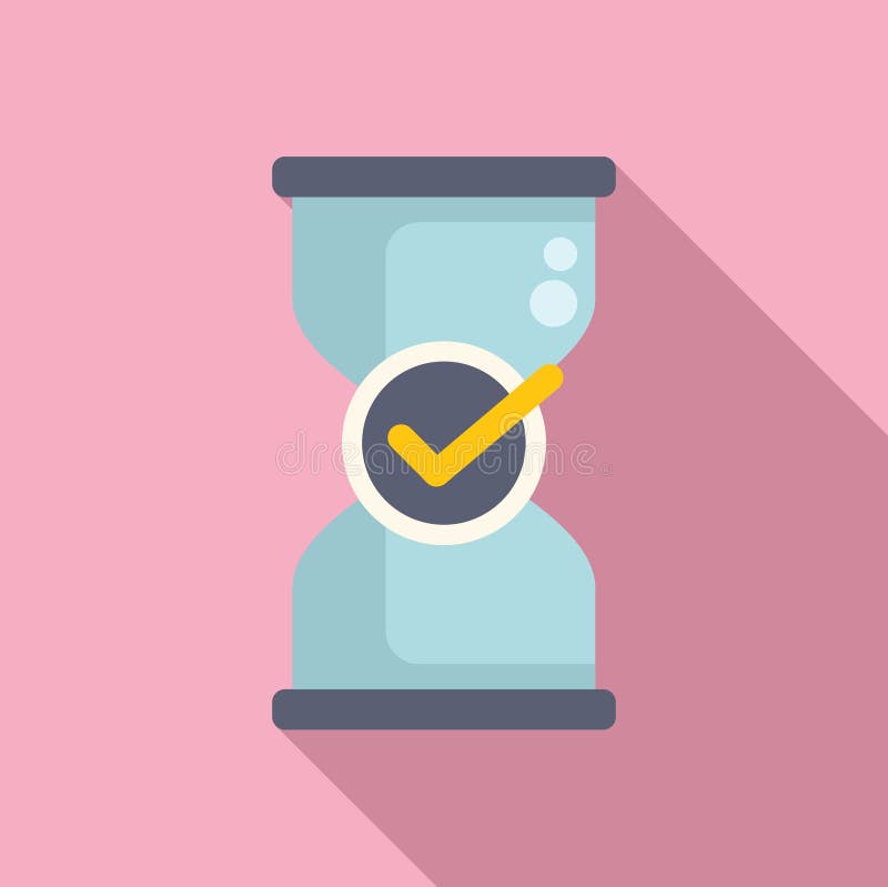 Hourglass Approved Duration Icon Flat Vector. Plan Time Event Stock ...