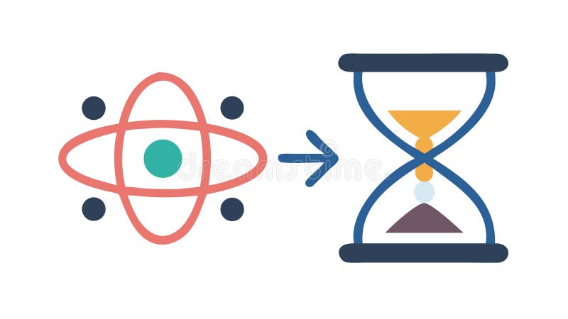 Hourglass with Atomic Structure, Quantum Time & Precision Vector ...