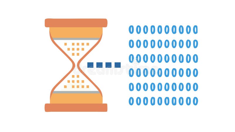 Hourglass with Binary Code, Time and Digital Data, Vector Design Generative AI Stock Vector ...
