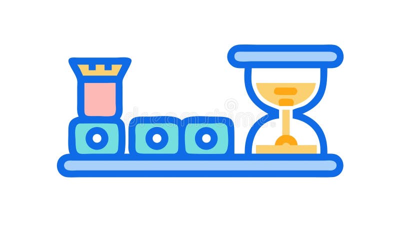 Hourglass with Blocks: Building Time & Progress Concept, Vector Design ...