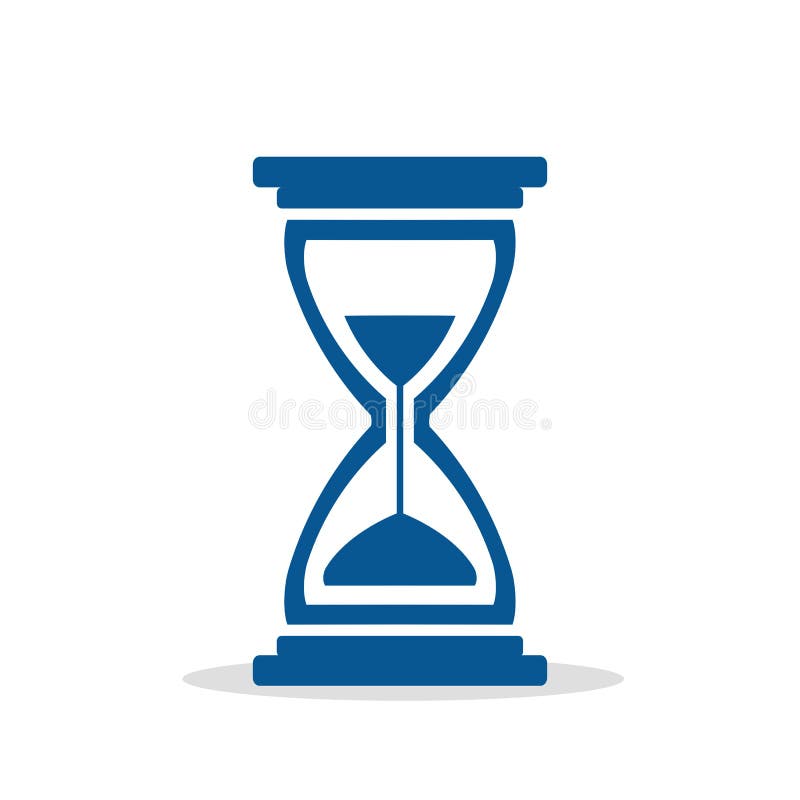 Hourglass, Blue Icon. Isolated on White Background Vector Illustration ...