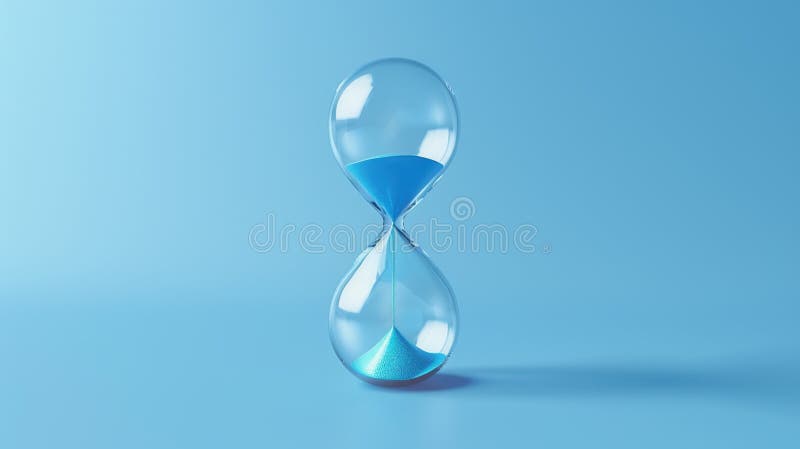 The Hourglass with Blue Sand.AI Generated Image Stock Photo - Image of ...
