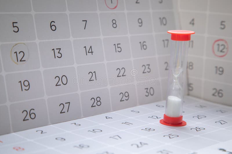 Hourglass and Calendar. Time Running Out Stock Photo - Image of ...