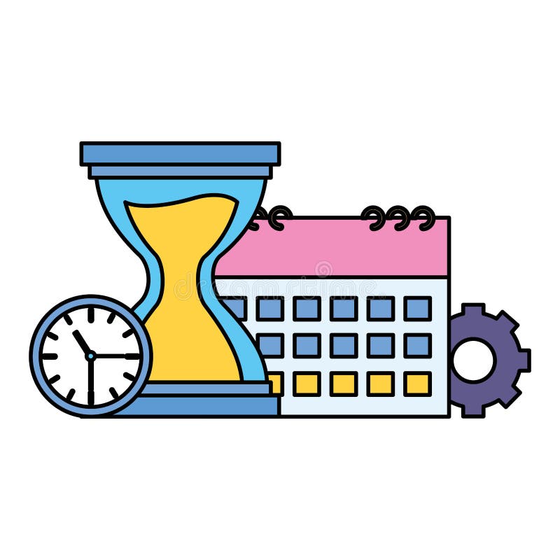 Hourglass clock calendar stock illustration. Illustration of management ...