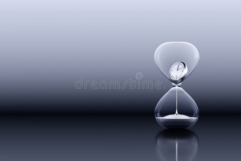 Lifetime Hourglass with Clock Inside Past Present Future is Dissolving ...