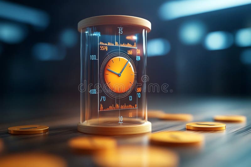 Hourglass with a Clock, Representing Time Management and Efficiency ...