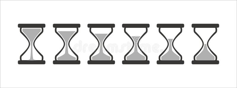 Hourglass Clock Time Countdown Vector Icon Illustration. Simple Flat ...
