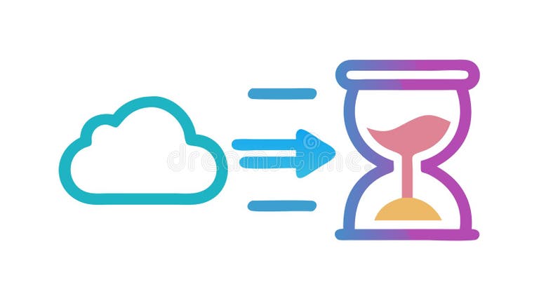 Hourglass & Cloud Migration: Data Transfer & Synchronization, Vector Design Generative AI Stock ...