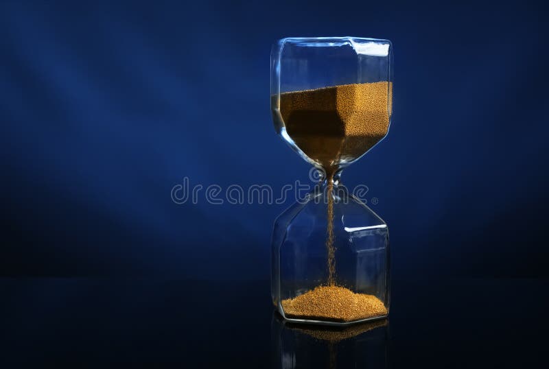 Hourglass on Color Dark Background. Time Management Concept Stock Image ...