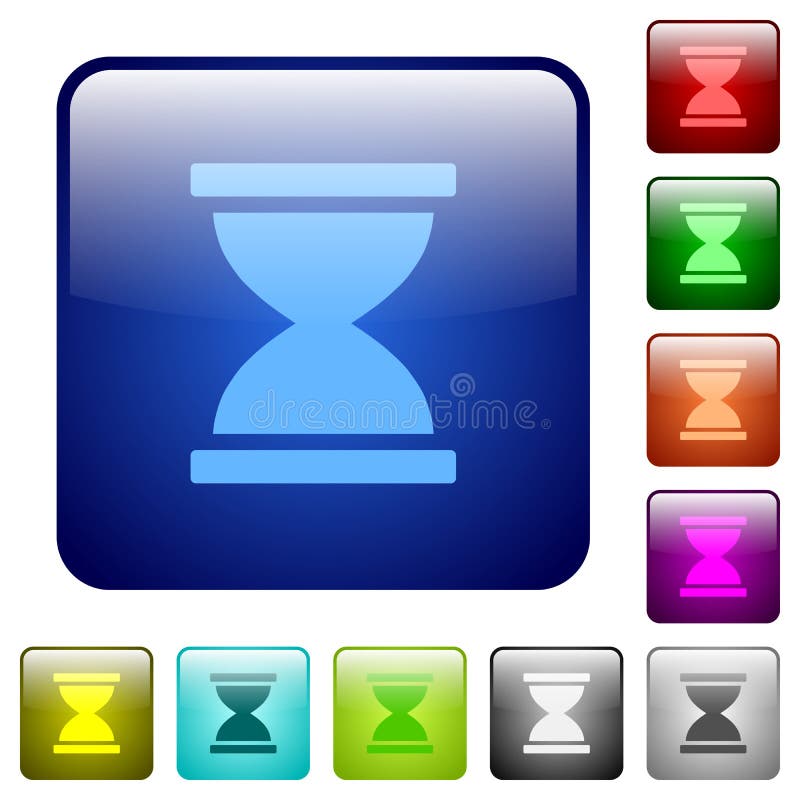 Hourglass Color Square Buttons Stock Vector - Illustration of measure ...