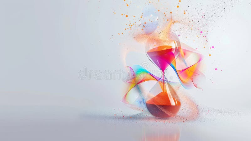 Hourglass with Colorful Abstract Elements, Concept of Time and ...