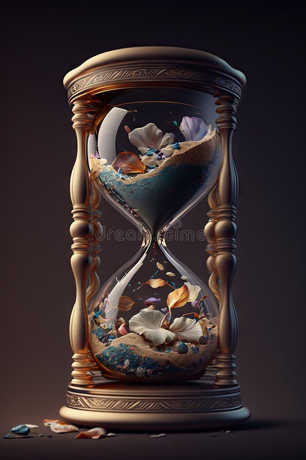 Hourglass Composition Illustration Design Art. Stock Illustration ...