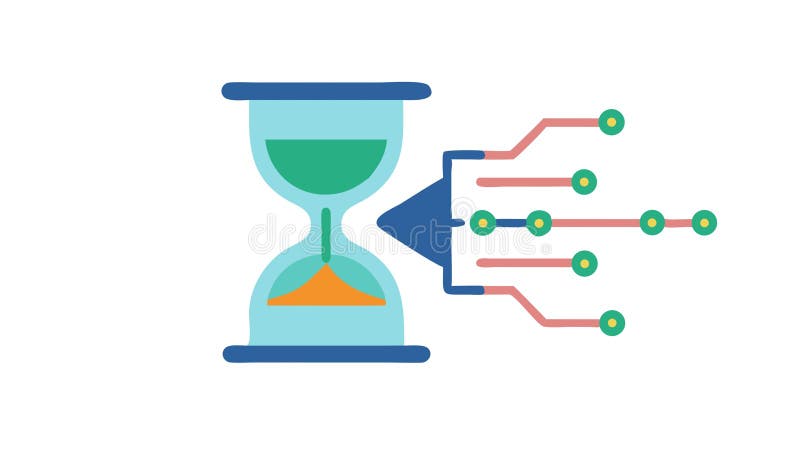 Hourglass Connected To Digital Network Nodes Vector Icon, Vector Design ...