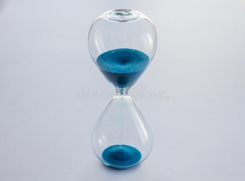 Hourglass Containing Blue Sand Isolated on White Background Stock Image ...