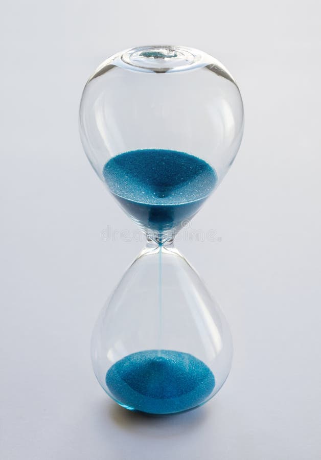 Hourglass Containing Blue Sand Isolated on White Background Stock Image ...