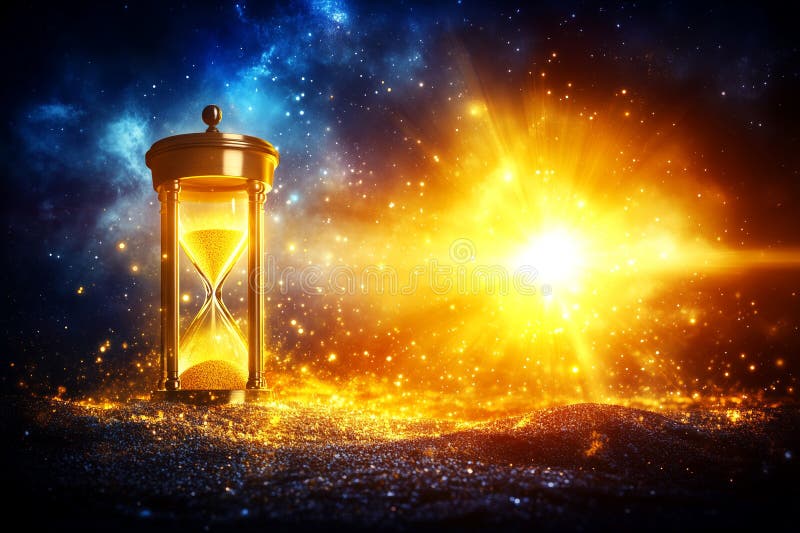 Hourglass in Cosmic Space Representing the Passage of Time Towards an ...