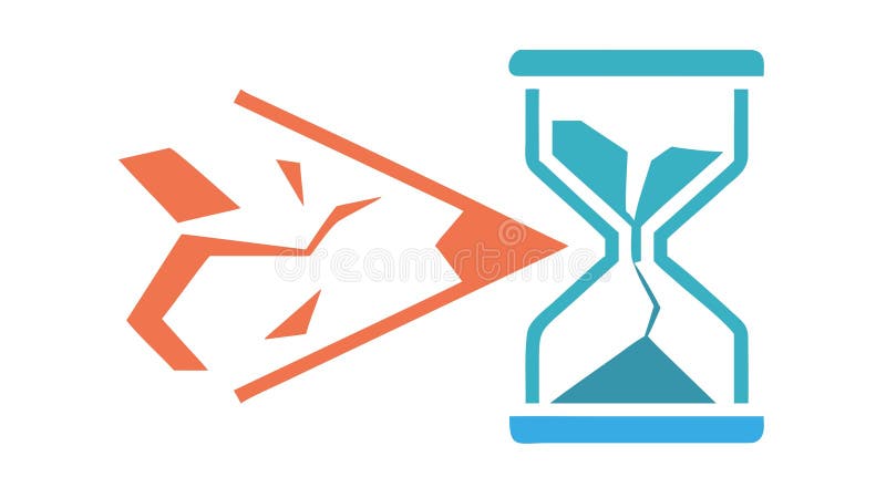 Hourglass with Cracks Critical Time Imminent Collapse, Vector Design ...