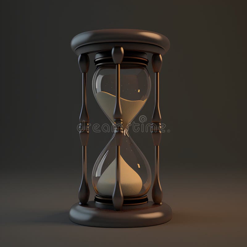 Hourglass. 3d Render. Concept of Time and Deadline Stock Illustration ...