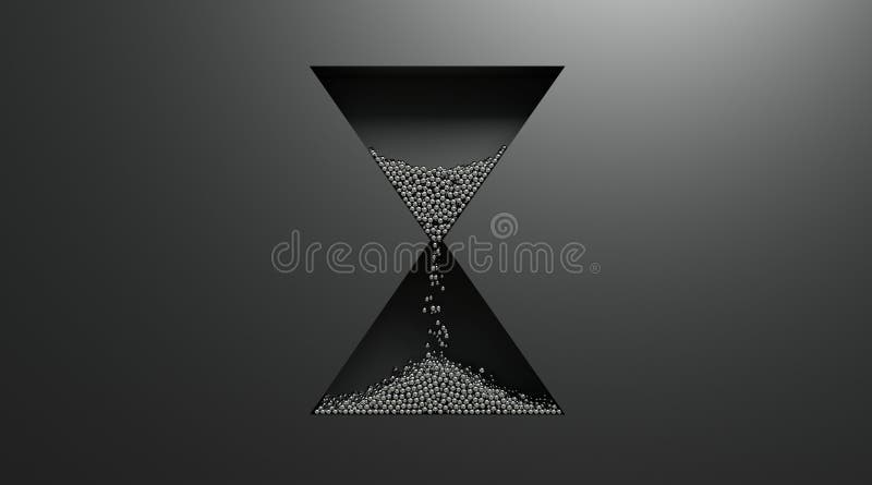 Hourglass Design - Gray Background - Concept of Passing Time Stock ...