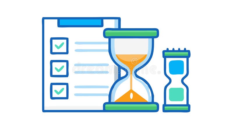 Hourglass & Document Checklist: Submission Timelines & Records, Vector ...