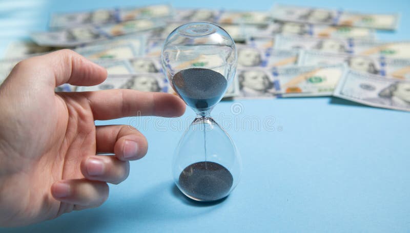 Hourglass and Dollar. Time is Money Stock Image - Image of profit ...