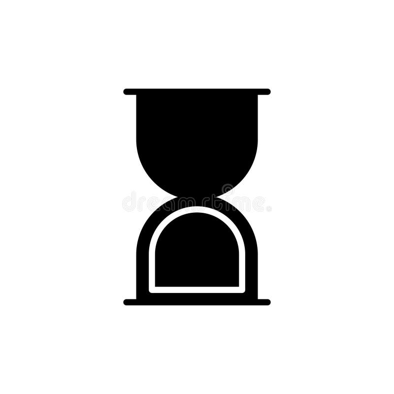 Hourglass End Icon Set. Time Sand Clock Vector Symbol in Black Filled ...