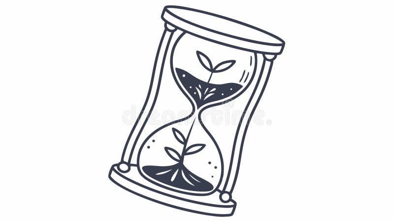 Hourglass with Falling Sand: Time, Flow Urgency Symbol, Vector Design ...