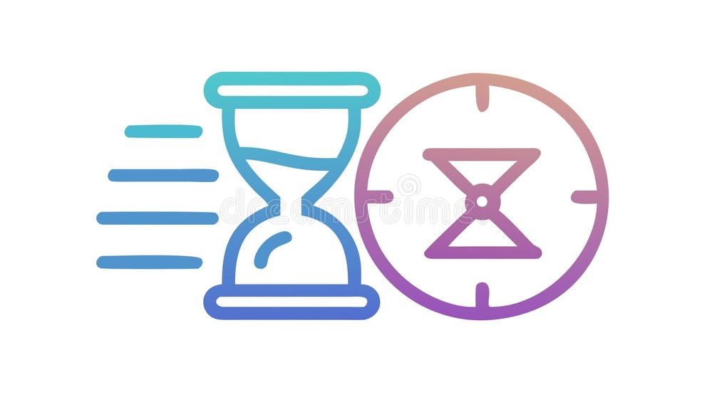 Hourglass & Fast Clock Icon: Speed of Time & Efficiency, Vector Design ...