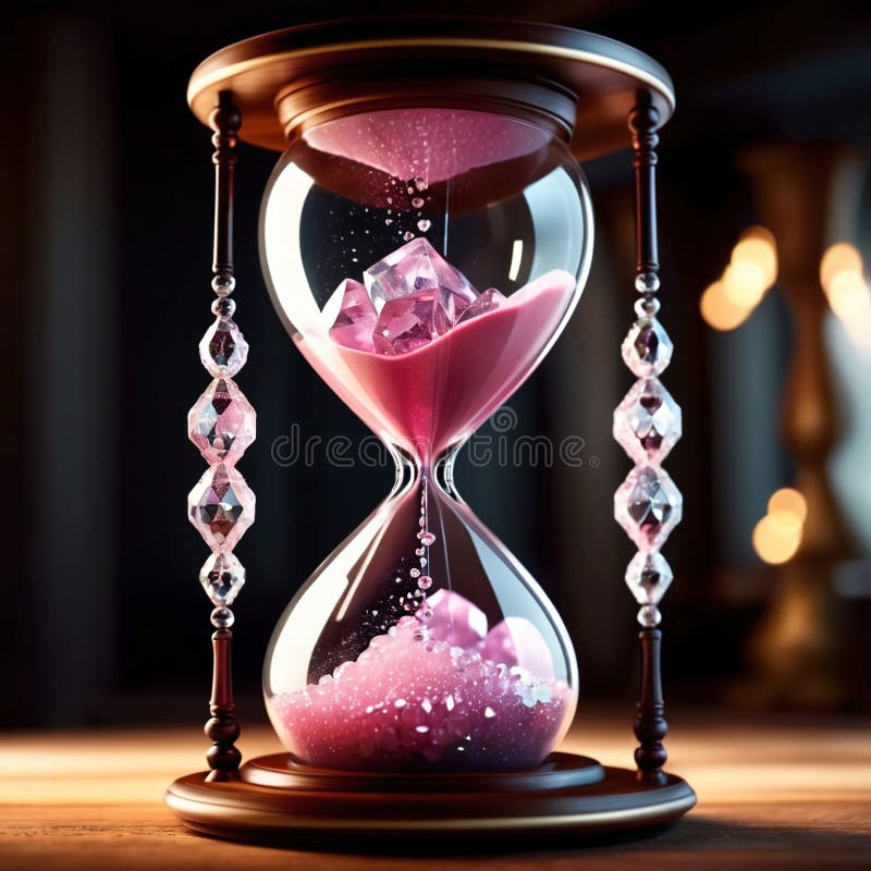 Hourglass Filled with Crystals, Showing Passage of Time Stock ...
