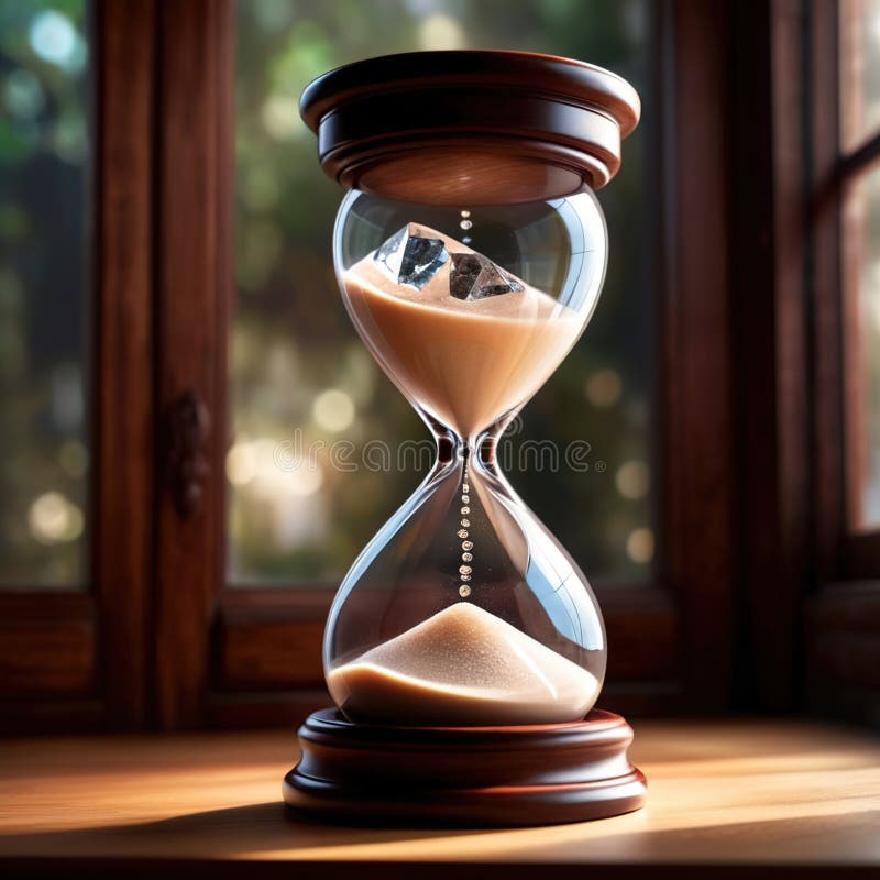 Hourglass Filled with Crystals, Showing Passage of Time Stock ...
