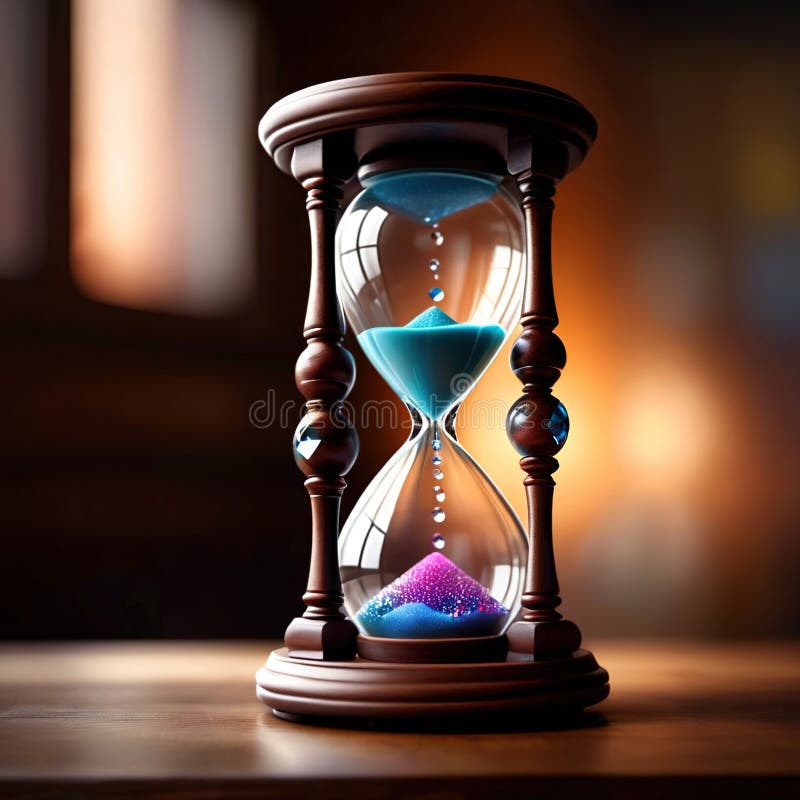 Hourglass Filled with Crystals, Showing Passage of Time Stock ...