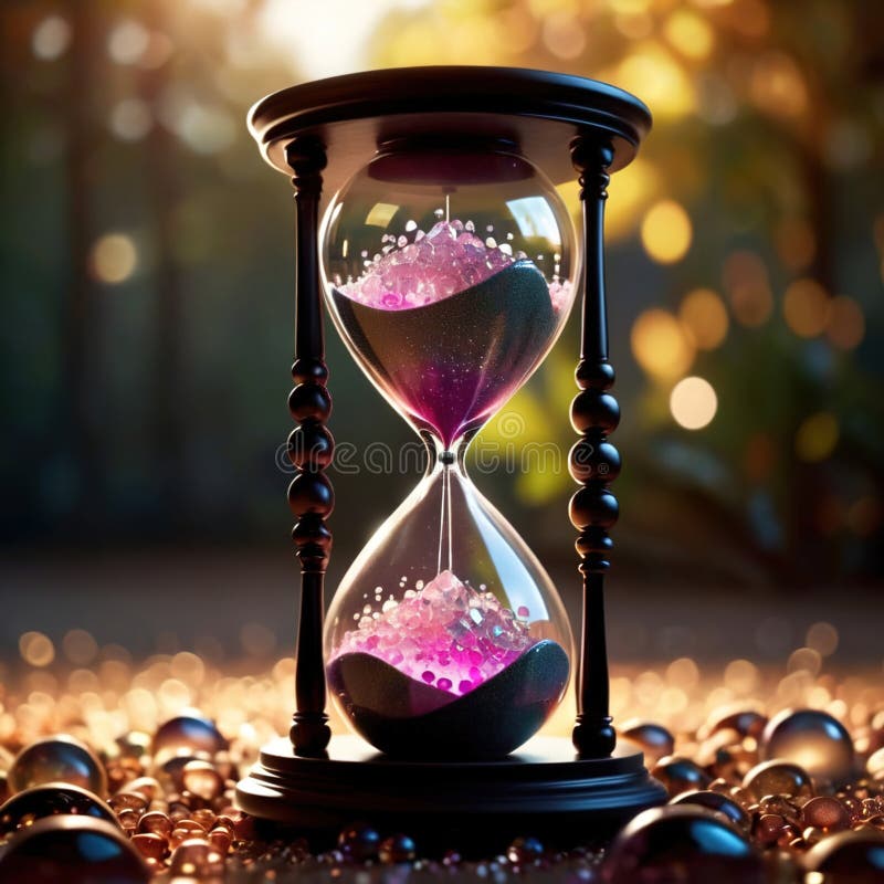 Hourglass Filled with Crystals, Showing Passage of Time Stock ...