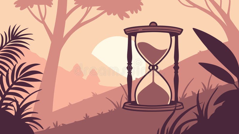 Hourglass in a Forest with a Winding Path and Trees, Vector Design ...