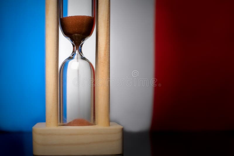 Hourglass and France Flag, Soft Focus, Copy Space Stock Photo - Image ...