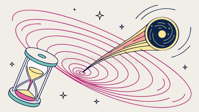 Hourglass with Galaxy Inside, Time Space Concept Vector Design ...