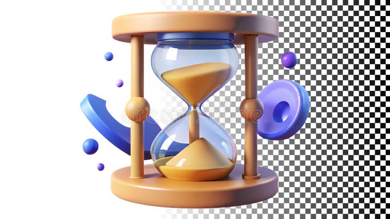 Hourglass with Gear and Abstract Elements, Symbolizing Complex ...