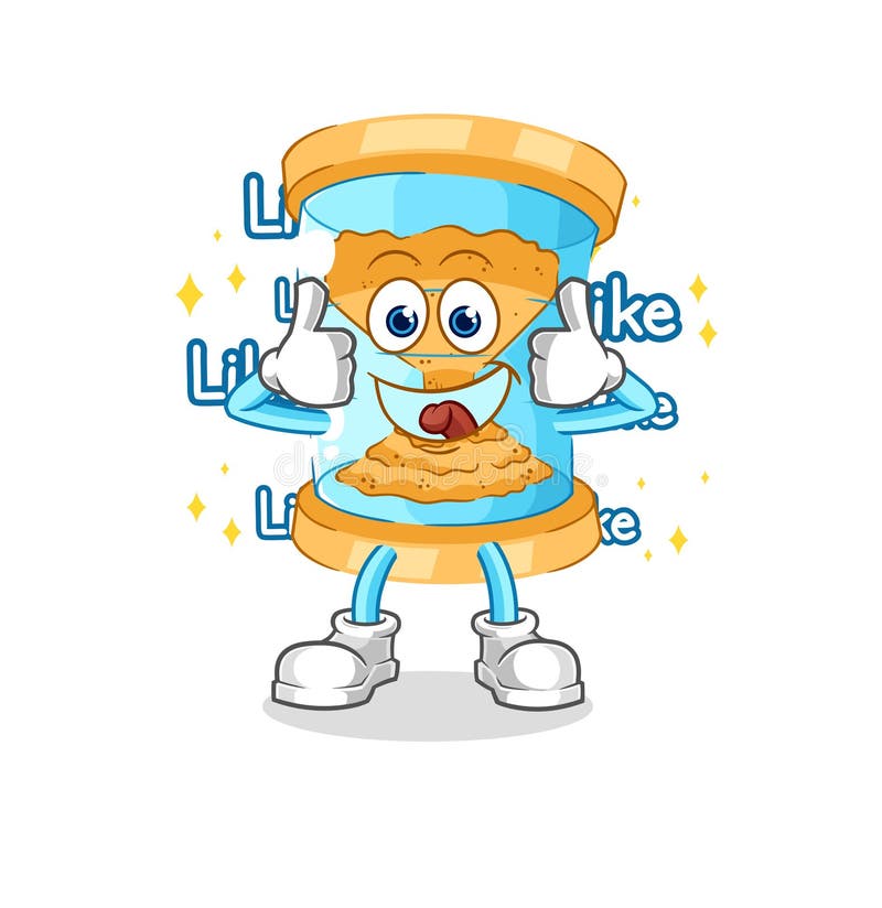 Hourglass Give Lots of Likes. Cartoon Vector Stock Vector ...