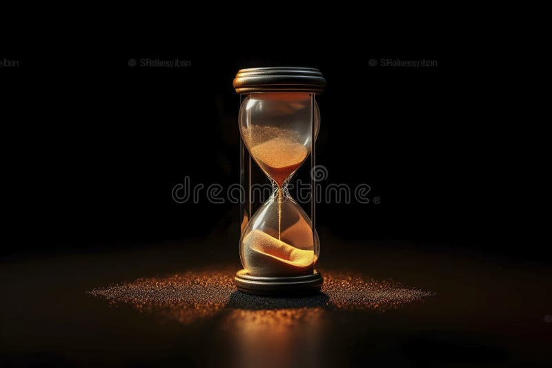 Hourglass with Glowing Sand Inside Created with Generative AI ...