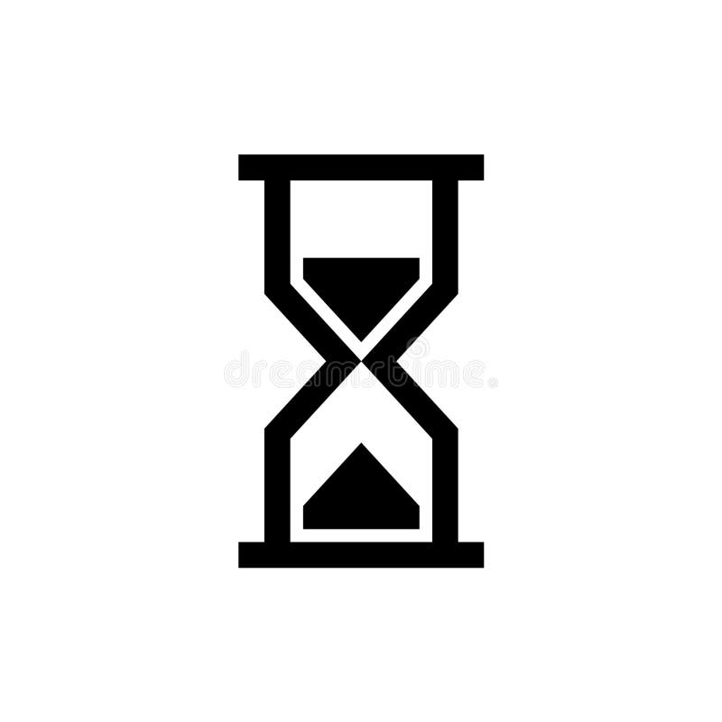 Hourglass Icon Black Color. Symbol or Emblem Stock Vector ...