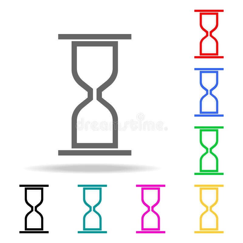 Hourglass Icon Elements In Multi Colored Icons For Mobile Concept And
